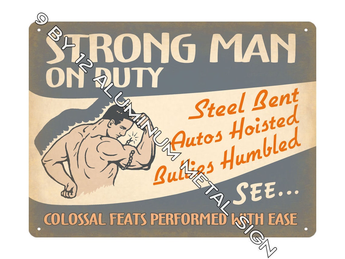 Gym workout Strong Man METAL SIGN Bodybuilding Weight Trainers - Etsy ...