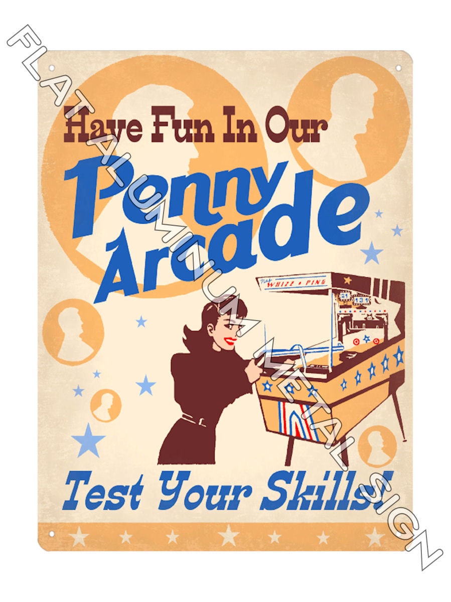 Penny Arcade METAL SIGN Vintage Style Game Room Wall Decor Art - Etsy