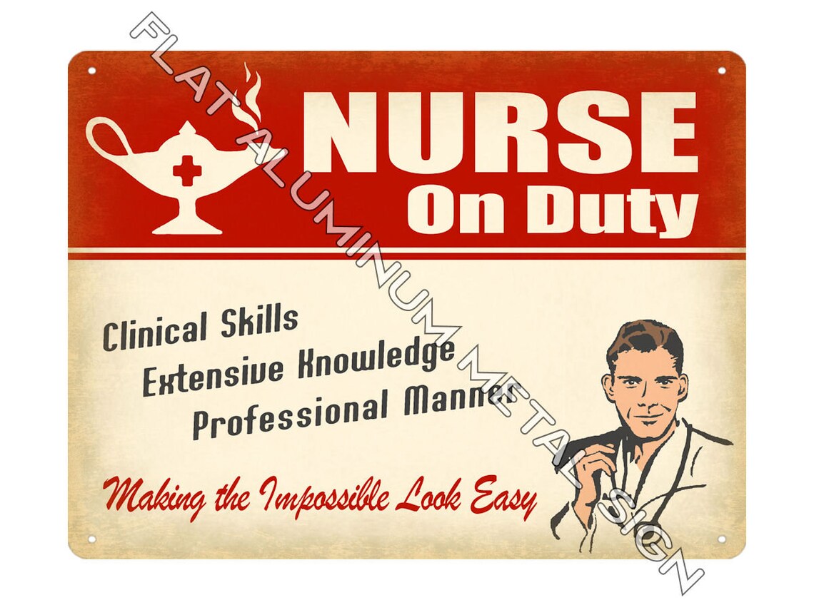 Nurse RN Decoration METAL SIGN Male Version Hospital Office Gift Retro ...