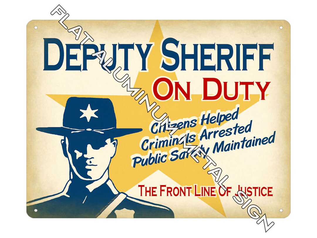 Deputy Sheriff Male METAL SIGN Gift for Police Officer Retro Wall Deco ...