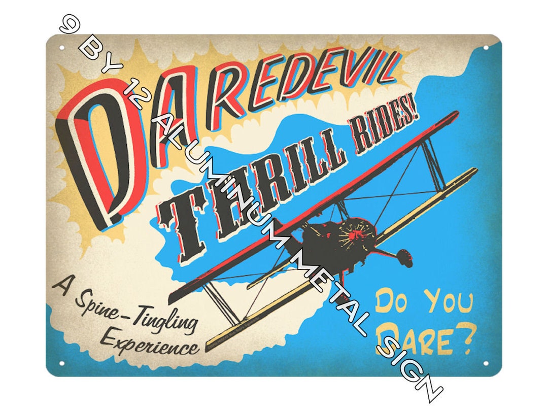 Daredevil Airplane Stunts Metal SIGN Vintage Style Air Show Wall Art ...