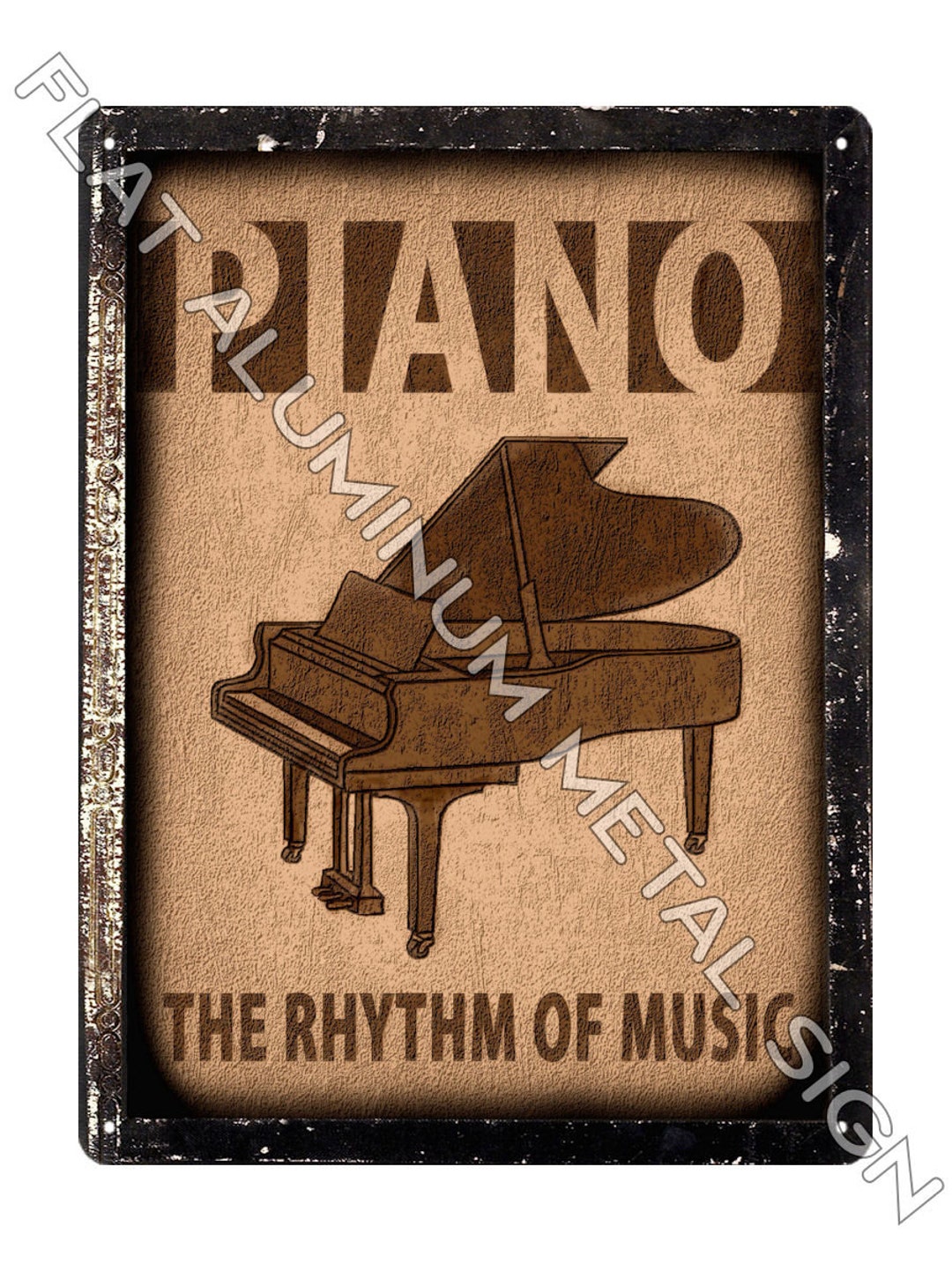 PIANO Lessons Decorations METAL SIGN Gift Vintage Style Music Studio ...