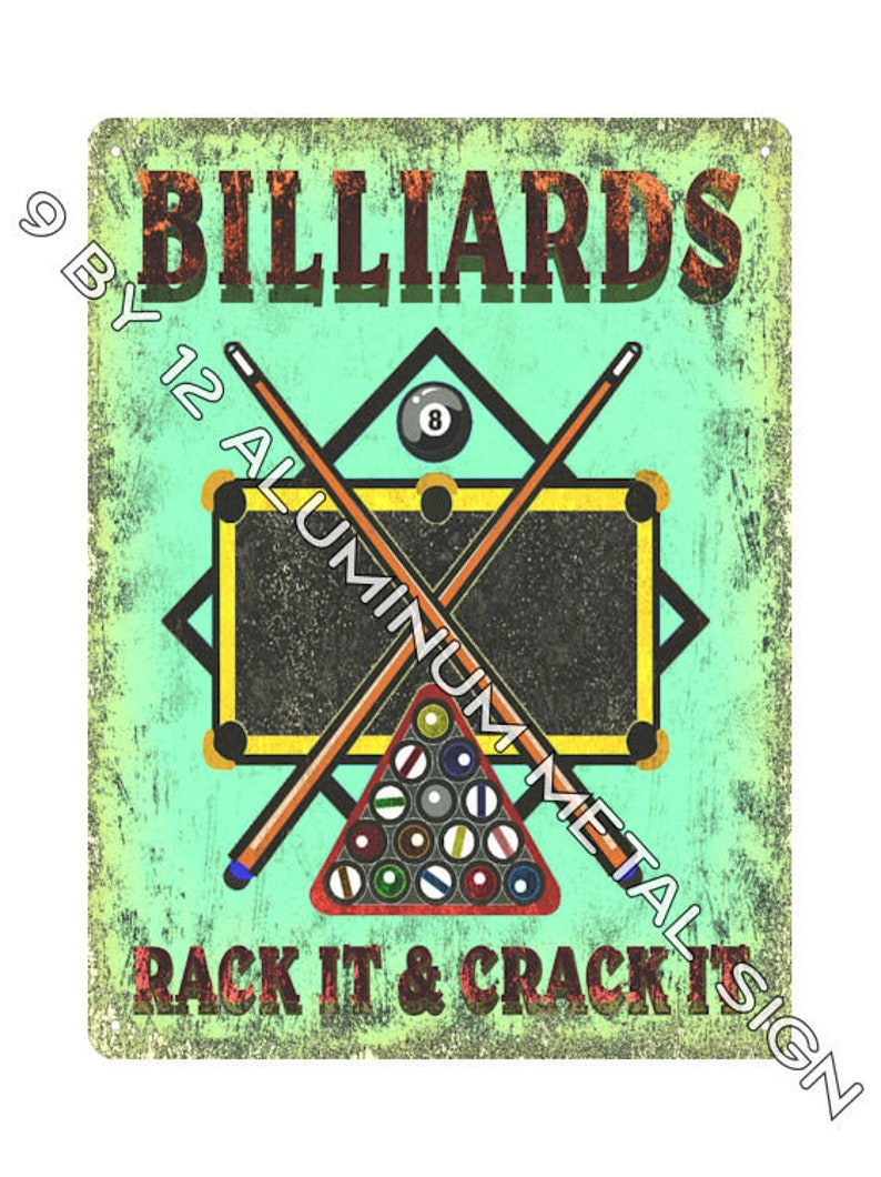 Billards METAL SIGN Funny Mancave Pool Table Game Room Wall - Etsy