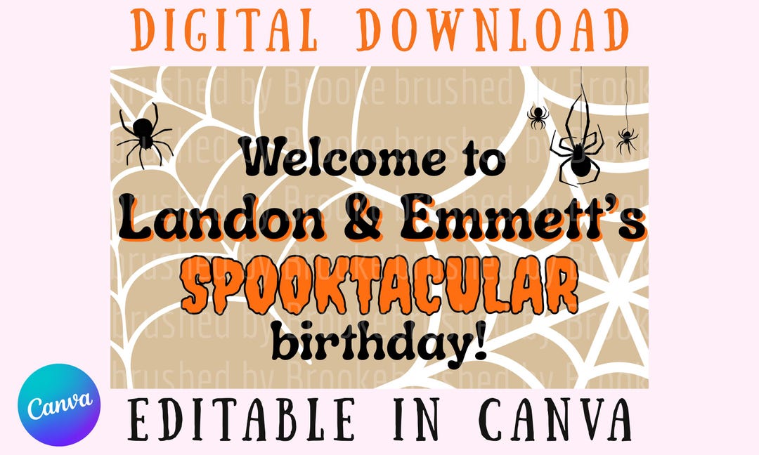Spooktacular Banner Template | Digital Download | Birthday Mockup - Etsy