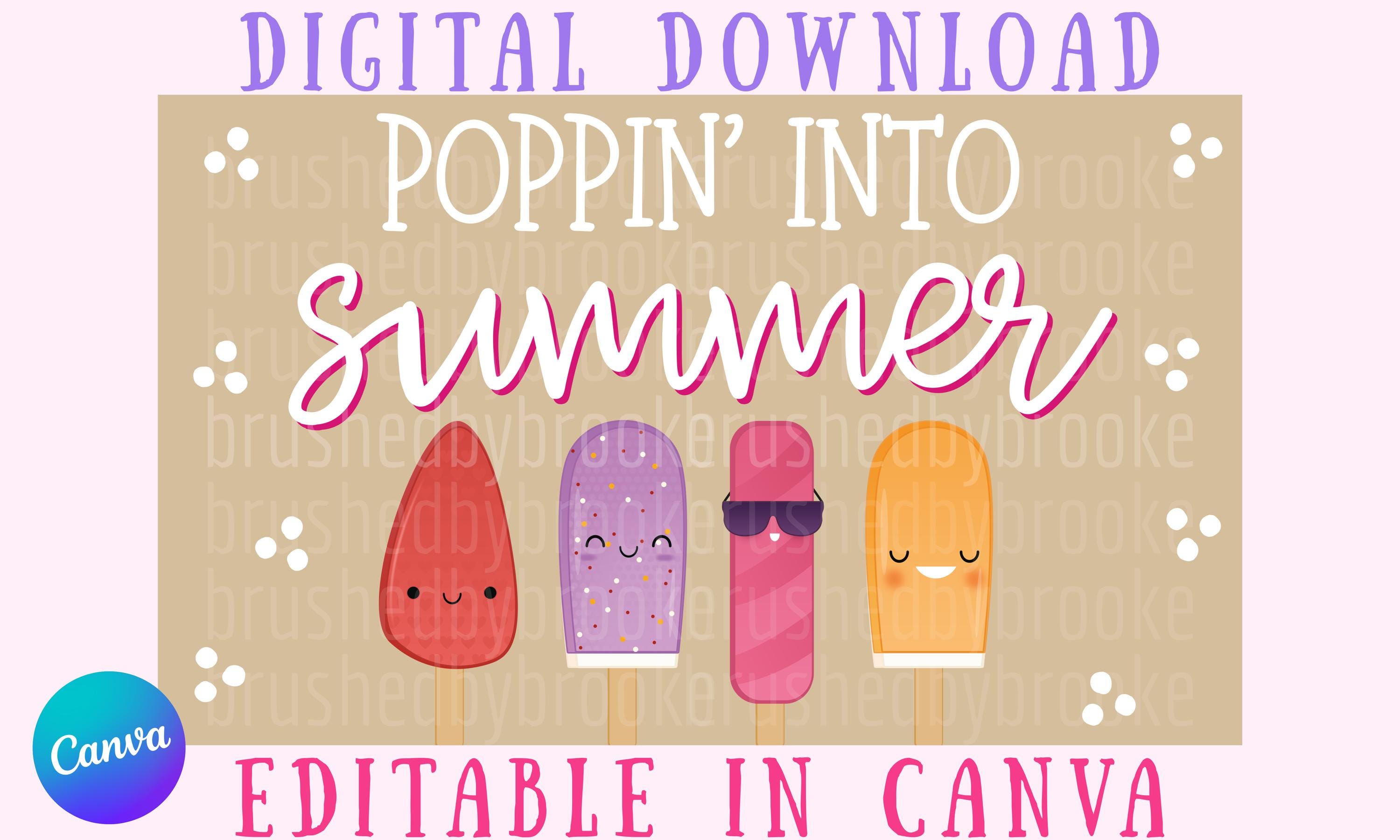 Poppin’ Into Summer Banner Template | Digital Download | Summer Break ...