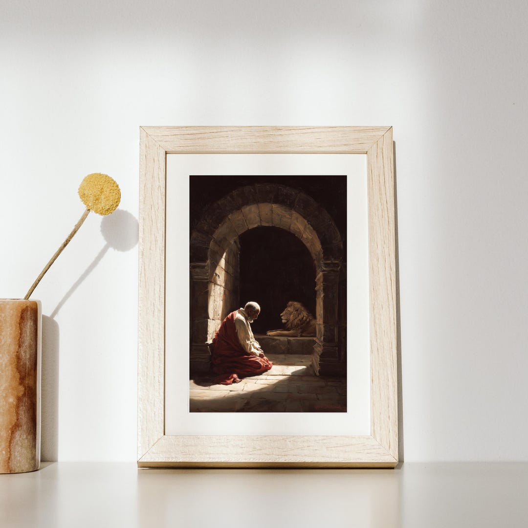 Daniel in the Lions Den Paper Print - Etsy