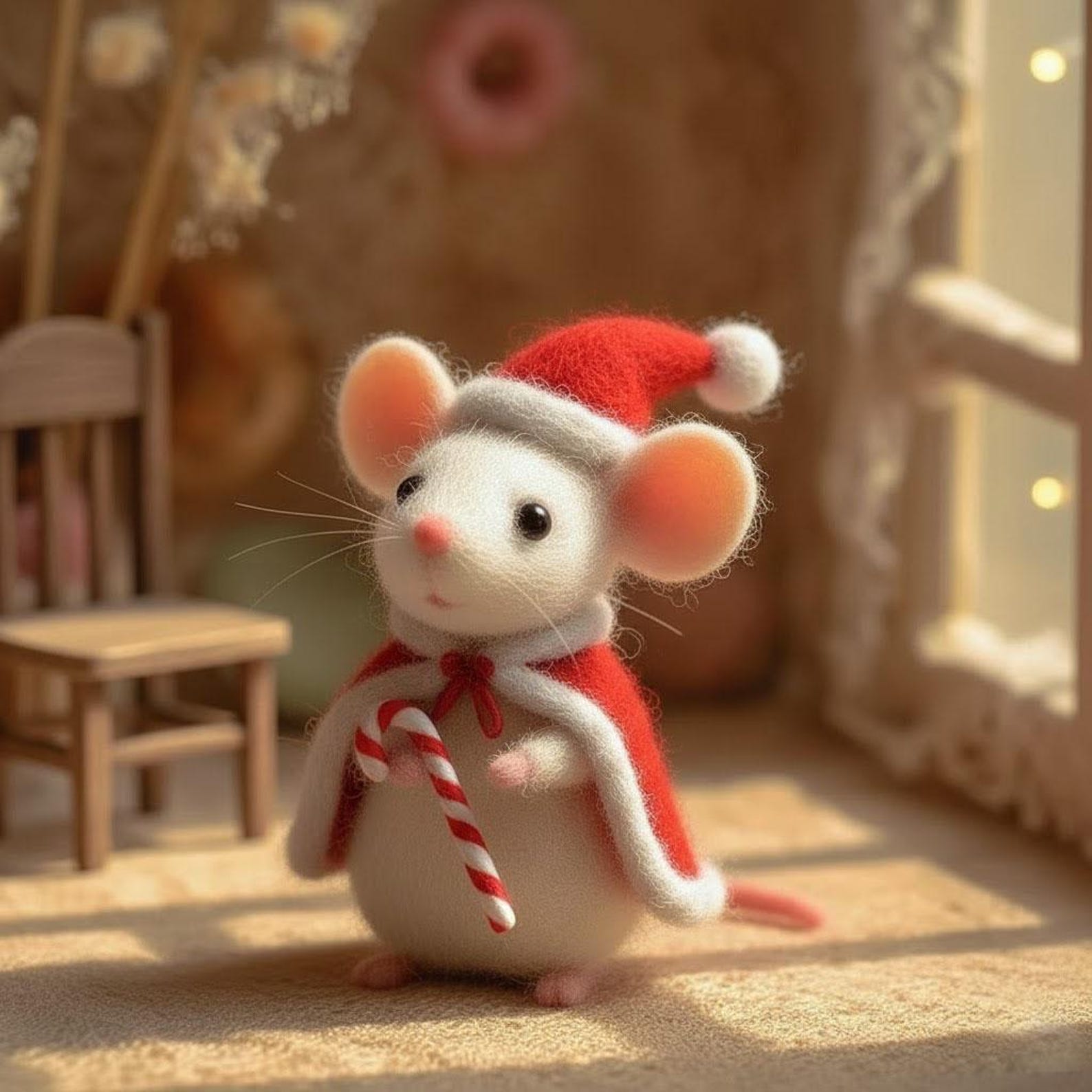 Handmade Needle Felted Mouse | Cute Wool Animal Figurine | Felt Plush ...