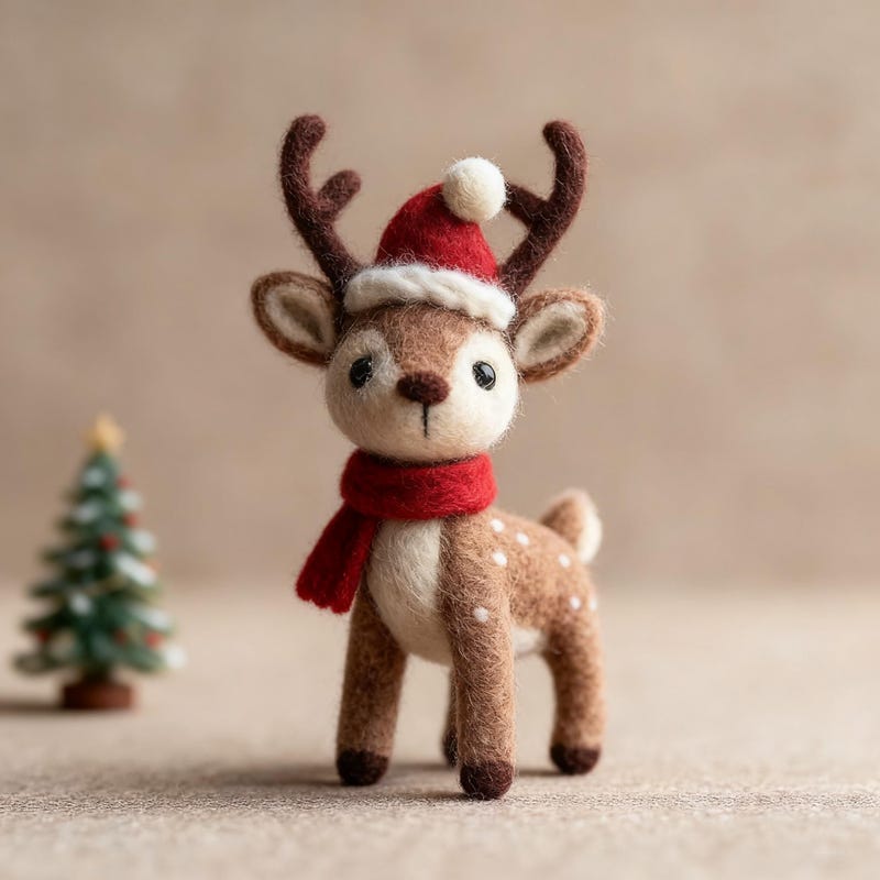 Wool Felt Plush Reindeer - Etsy