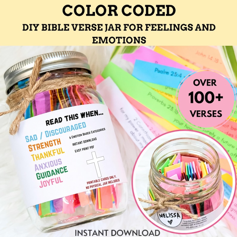 Printable Prayer Cards for Feelings & Emotions | 108 Bible Verse Cards ...