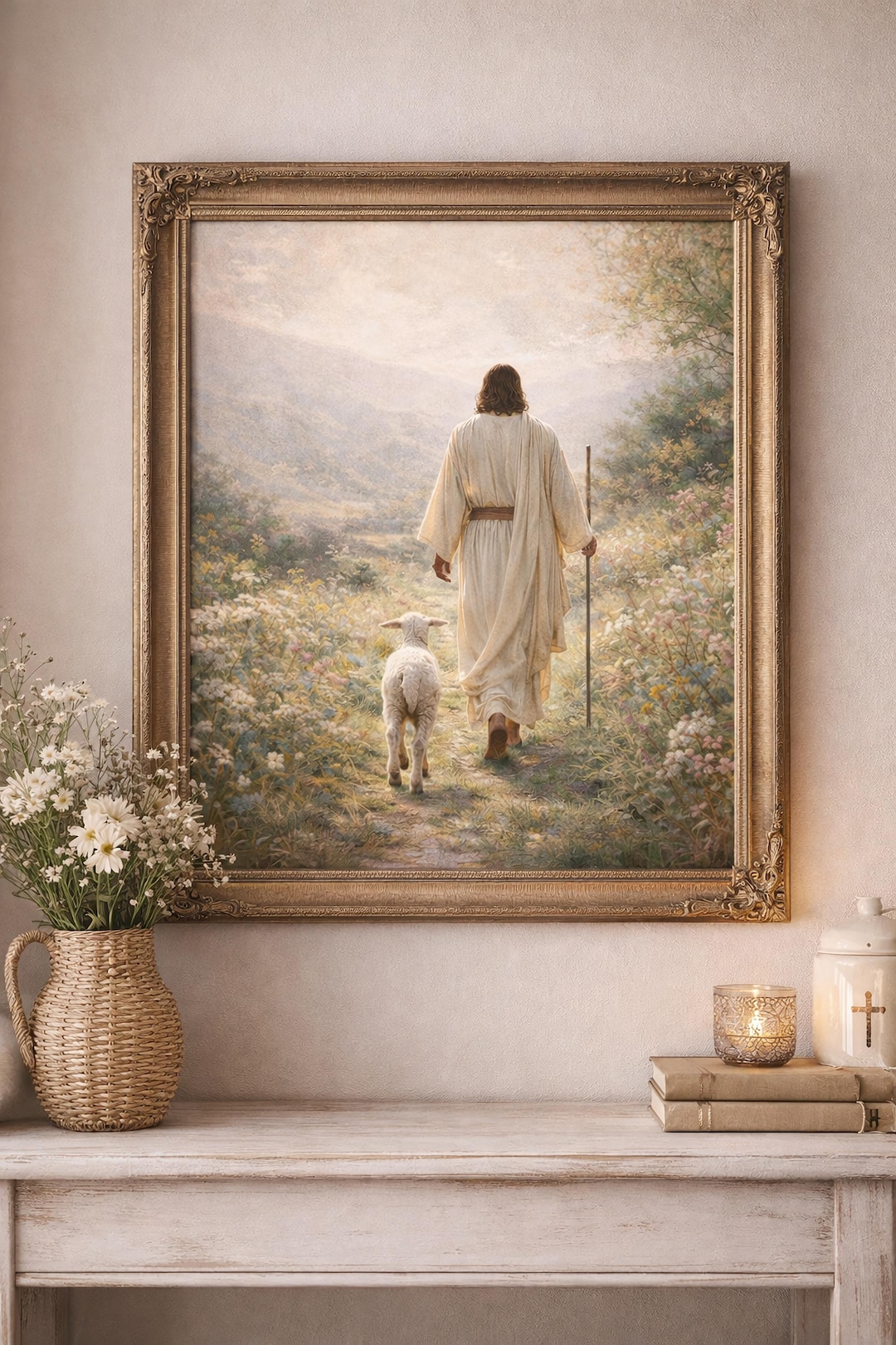Jesus Leaving the 99 Wall Art Printable | Lost Sheep Scripture Artwork ...