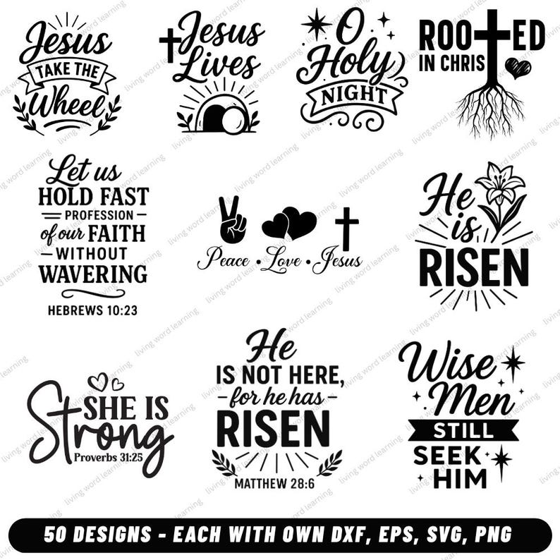 50 Christian Faith Energy Bible Verse SVG Bundle | Cricut Ready Files ...