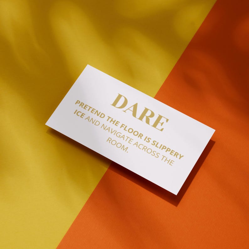 Truth or Dare Card Game Template, New Year Edition, 100 Cards Editable ...