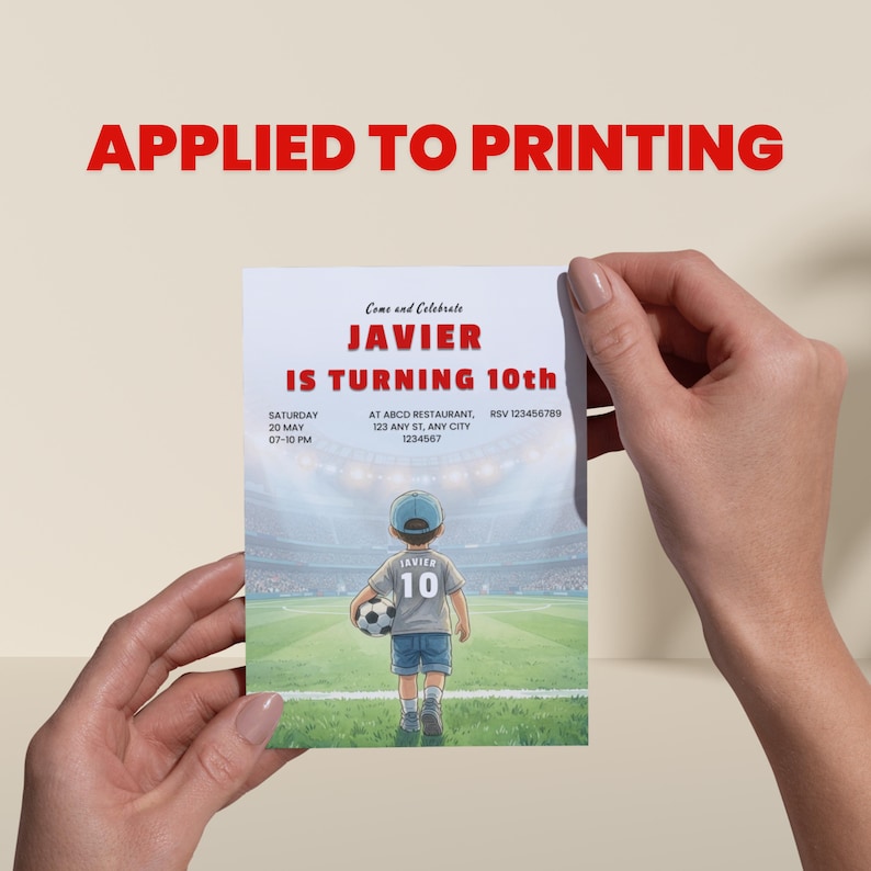 Soccer Birthday Invitation, Javier 10th Stadium Party Invite (digital ...