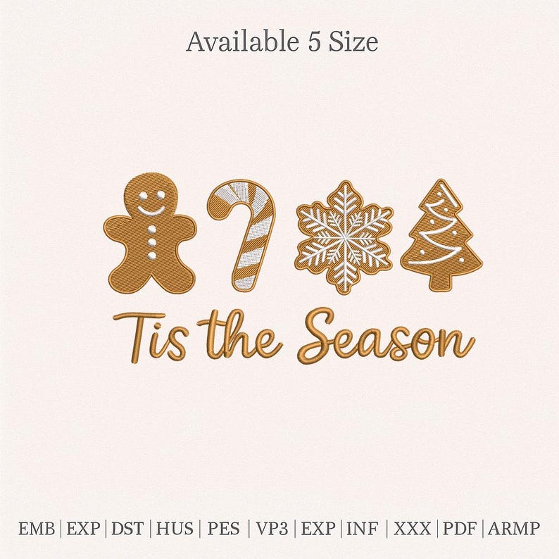 Tis the Season Embroidery Machine File | PES, JEF, DST, Vp3, Hus ...