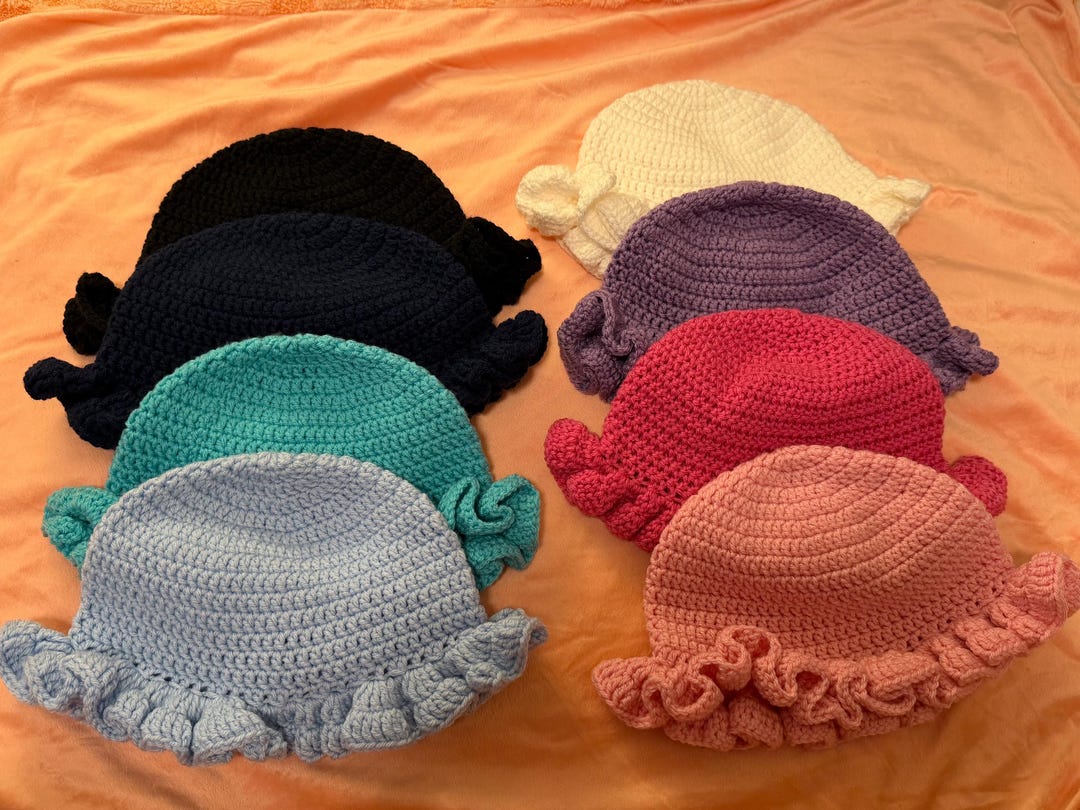 Crochet Ruffled Bucket Hats - Etsy