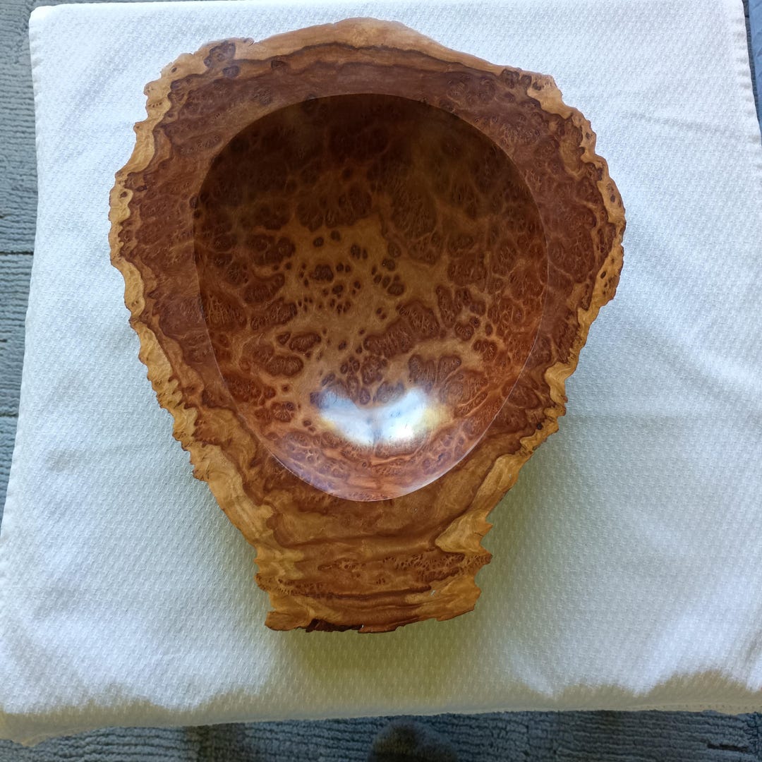 Cream Coolabah Natural Edge Burl Carved Bowl 345mmx 280mm X 65mm High ...