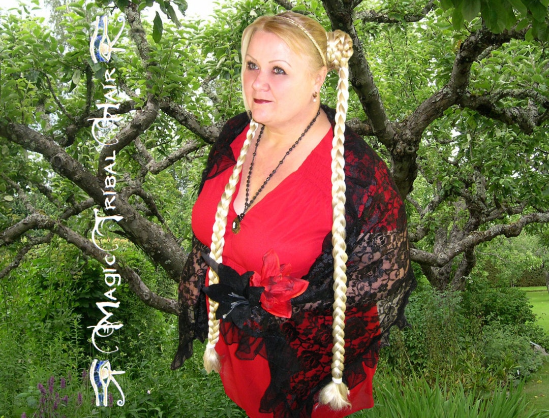 2 X GOTH HAIR EXTENSION Custom Color Gothic Bride Hair Falls ...