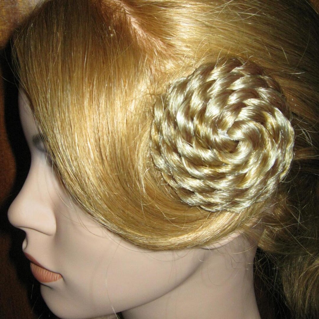 VICTORIAN ROSE HAIR Custom Color Rosette Hair Piece Renaissance Rose ...