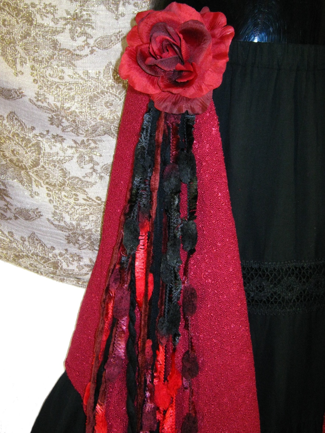 GOTHIC BELLY DANCE Hip Tassel & Hair Accessory Red Passion Nostalgia ...