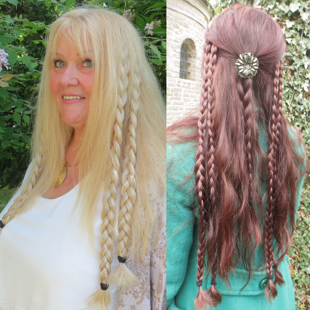 Clip-in Braids YOUR HAIR COLOR Renaissance Extensions Boho Bride ...