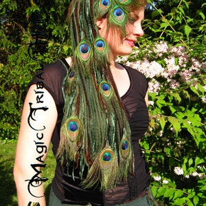 DREADLOCKS Elf Peacock Feather Extensions Forest Fairy DREAD | Etsy