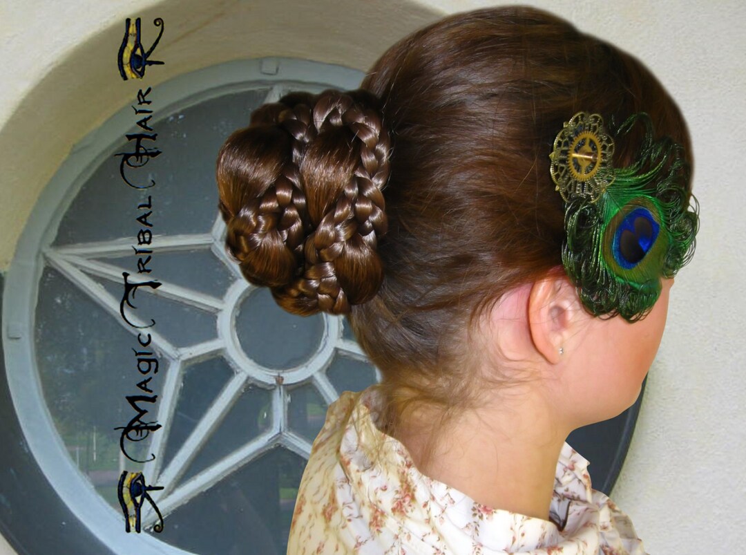 CHIGNON Wedding Hair Accessory HAIR BUN Snow White Braid C U S T O M C ...