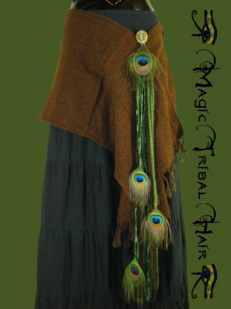 Tribal Fusion Belly Dance Peacock Feather Hip Hair Tassel Etsy