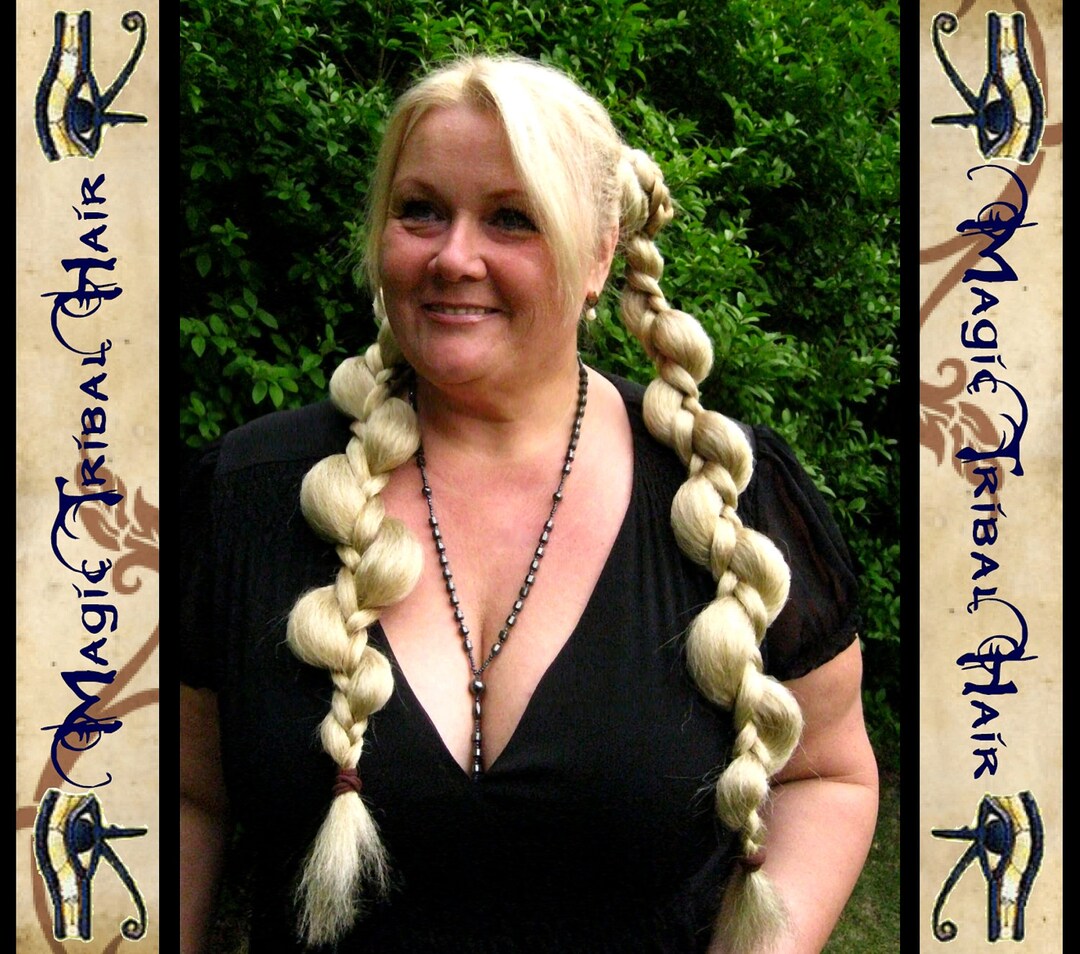 2x Elven HAIR Piece FALL Ponytail BRAID Custom Wig 20''/50 Cm ...