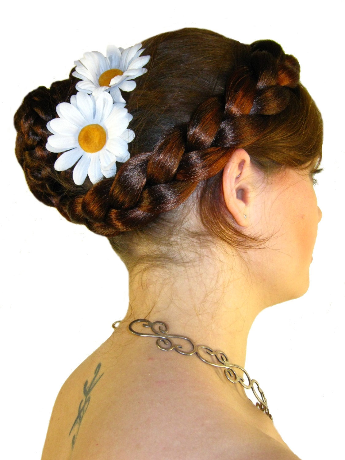 White DAISY HAIR FLOWERS Tribal Fusion Belly Dance hair | Etsy