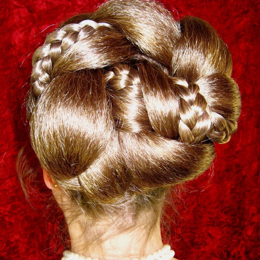Braided Chignon Bun Cover Hairpiece YOUR HAIR COLOR Wedding Clip on Bun ...
