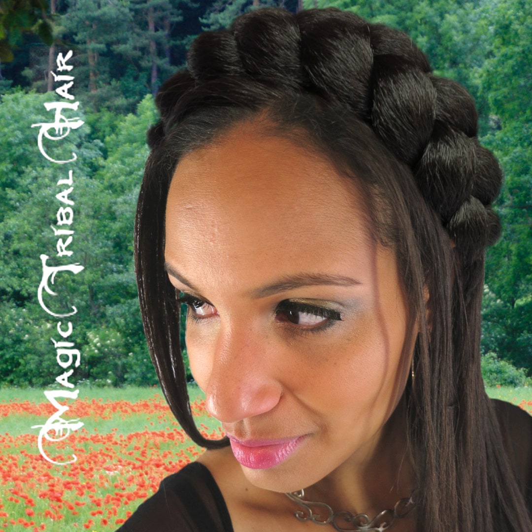 Chunky Afro Braid Headband YOUR HAIR COLOR African American Hairpiece ...