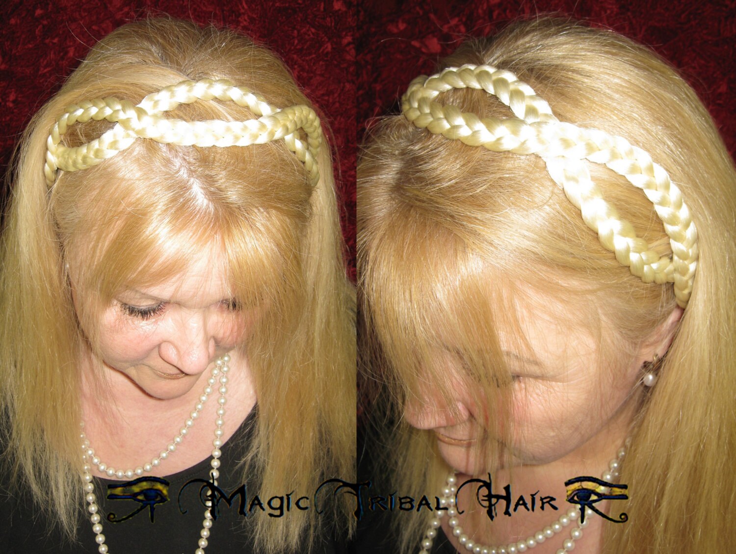 CUSTOM hairband RETRO braid HEADBAND 60s 70s Polkadot | Etsy