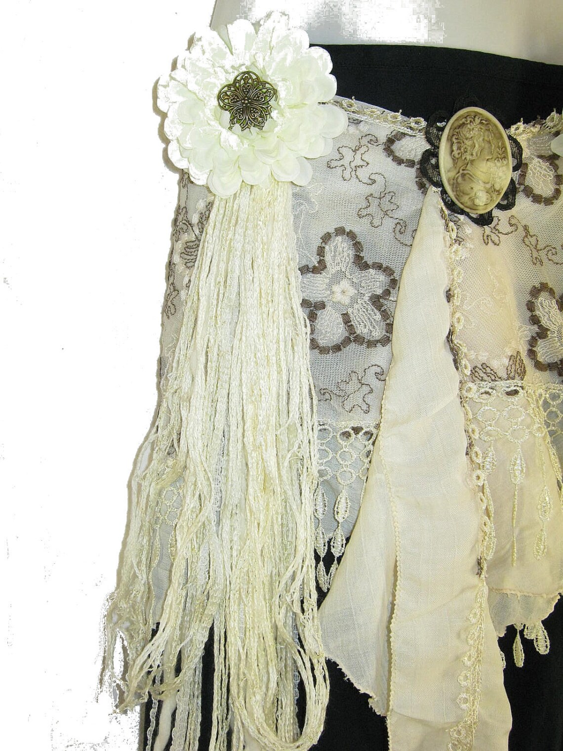 Belly Dance Vintage HIP & HAIR TASSELS "flora Deluxe" Faery Fae Fantasy ...