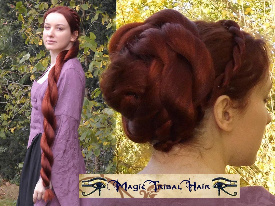 RENAISSANCE TWIST BRAID & Hair Bun Custom Color Goth Medieval Hair ...