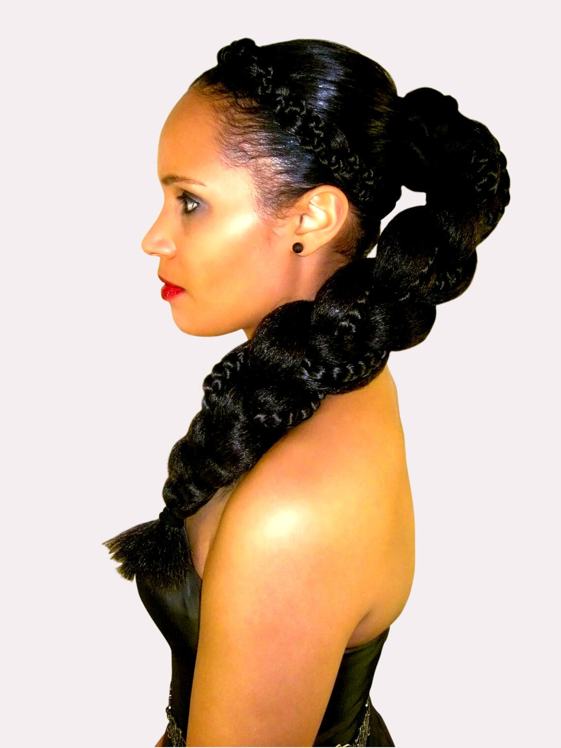 GOTH BRAID & BUN Supersize Braided Updo Gothic Wedding Diva | Etsy