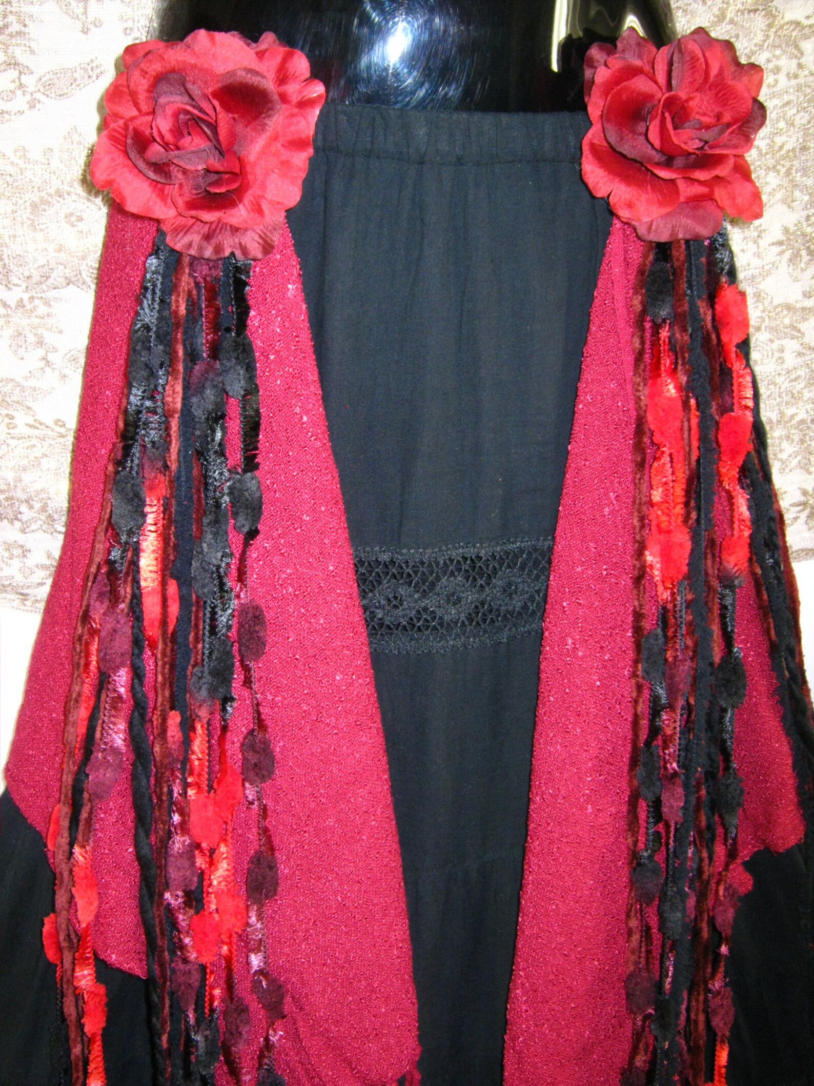 GOTHIC BELLY DANCE Hip Tassel & Hair Accessory Red Passion Nostalgia ...