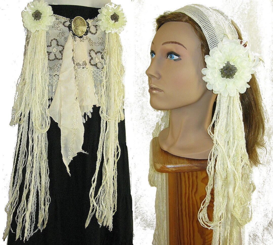 Belly Dance Vintage HIP & HAIR TASSELS "flora Deluxe" Faery Fae Fantasy ...