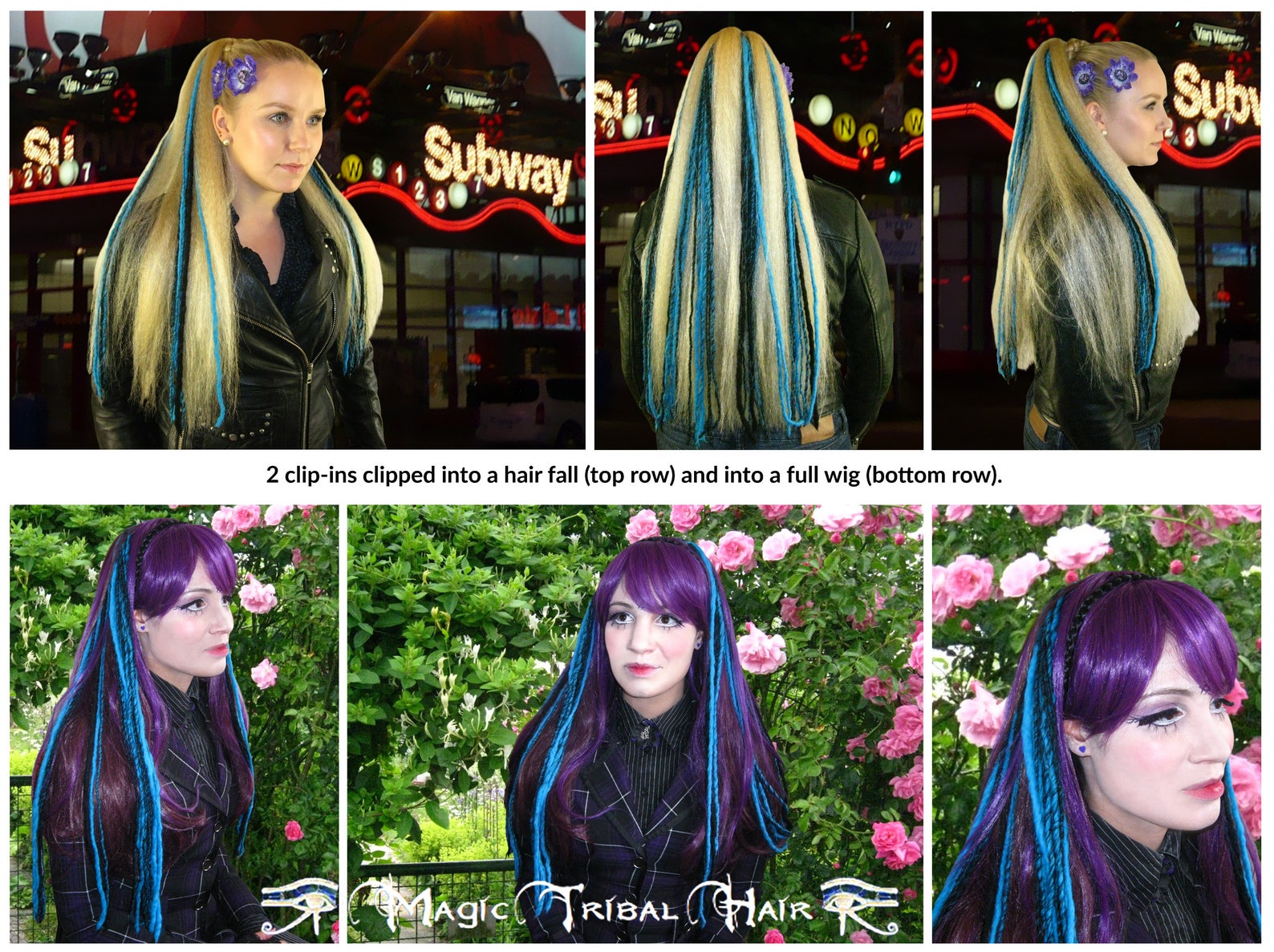 Dreadlocks Clip-in Dreads Extensions PICK YOUR COLOR Yarn - Etsy