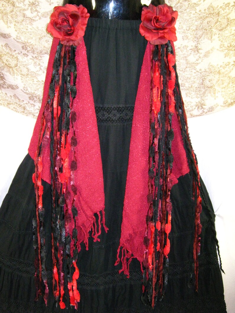 GOTHIC BELLY DANCE Hip Tassel & Hair Accessory Red Passion - Etsy