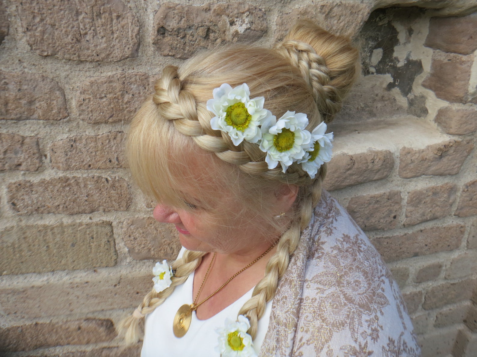 White DAISY HAIR FLOWERS Tribal Fusion Belly Dance Hair - Etsy