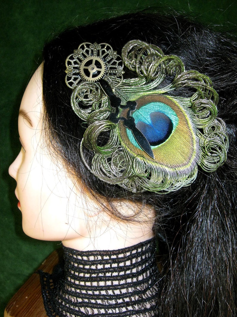 STEAMPUNK PEACOCK Feather & Vintage Gears - Etsy