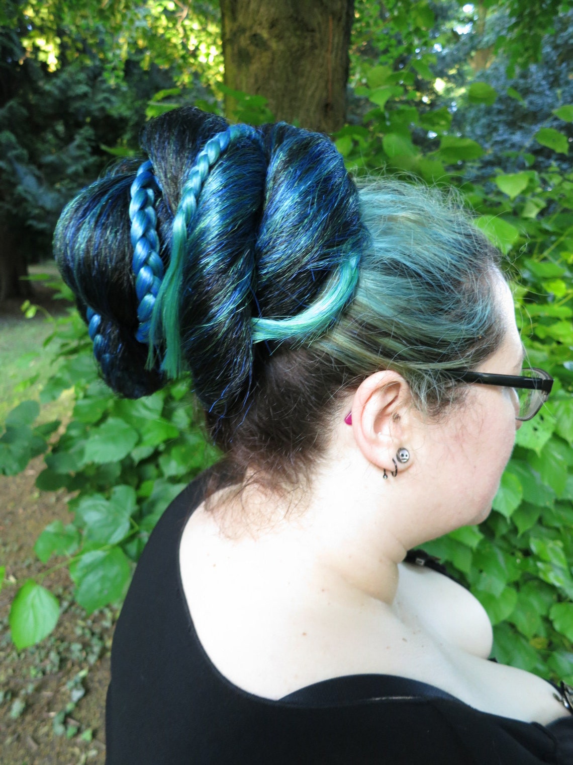 Goth Hair Bun YOUR HAIR COLOR Rose Chignon Extension Lolita - Etsy