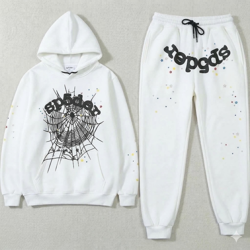 Sp5der Style Spider Web Tracksuit | Y2K Streetwear Hoodie Joggers Set ...