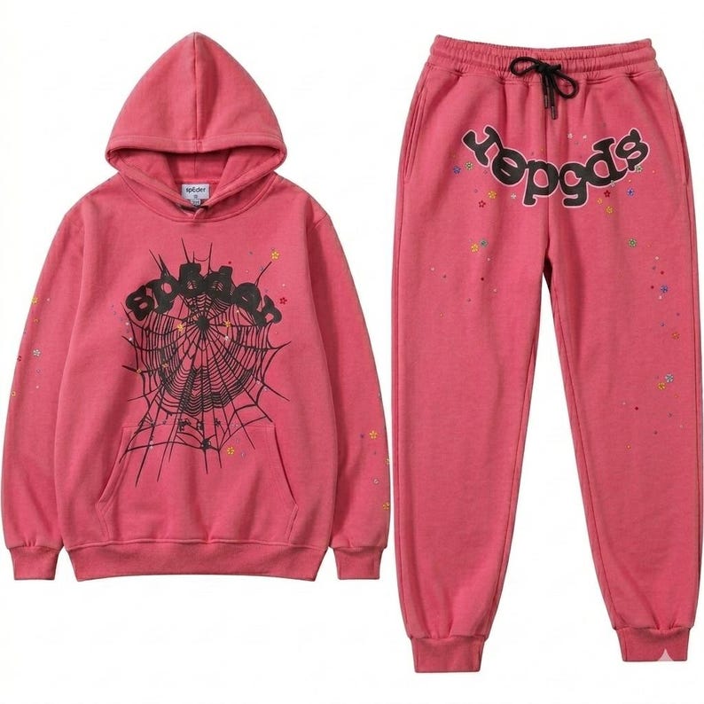 Sp5der Style Spider Web Tracksuit | Y2K Streetwear Hoodie Joggers Set ...