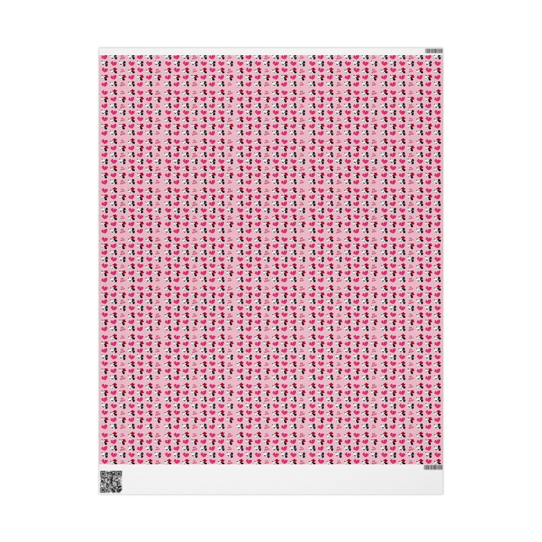 Minnie Mouse Hearts Wrapping Paper | Pink Disney Pattern Roll - Etsy