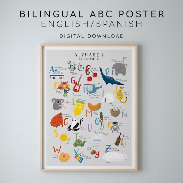 Spanish Alphabet Poster - Etsy