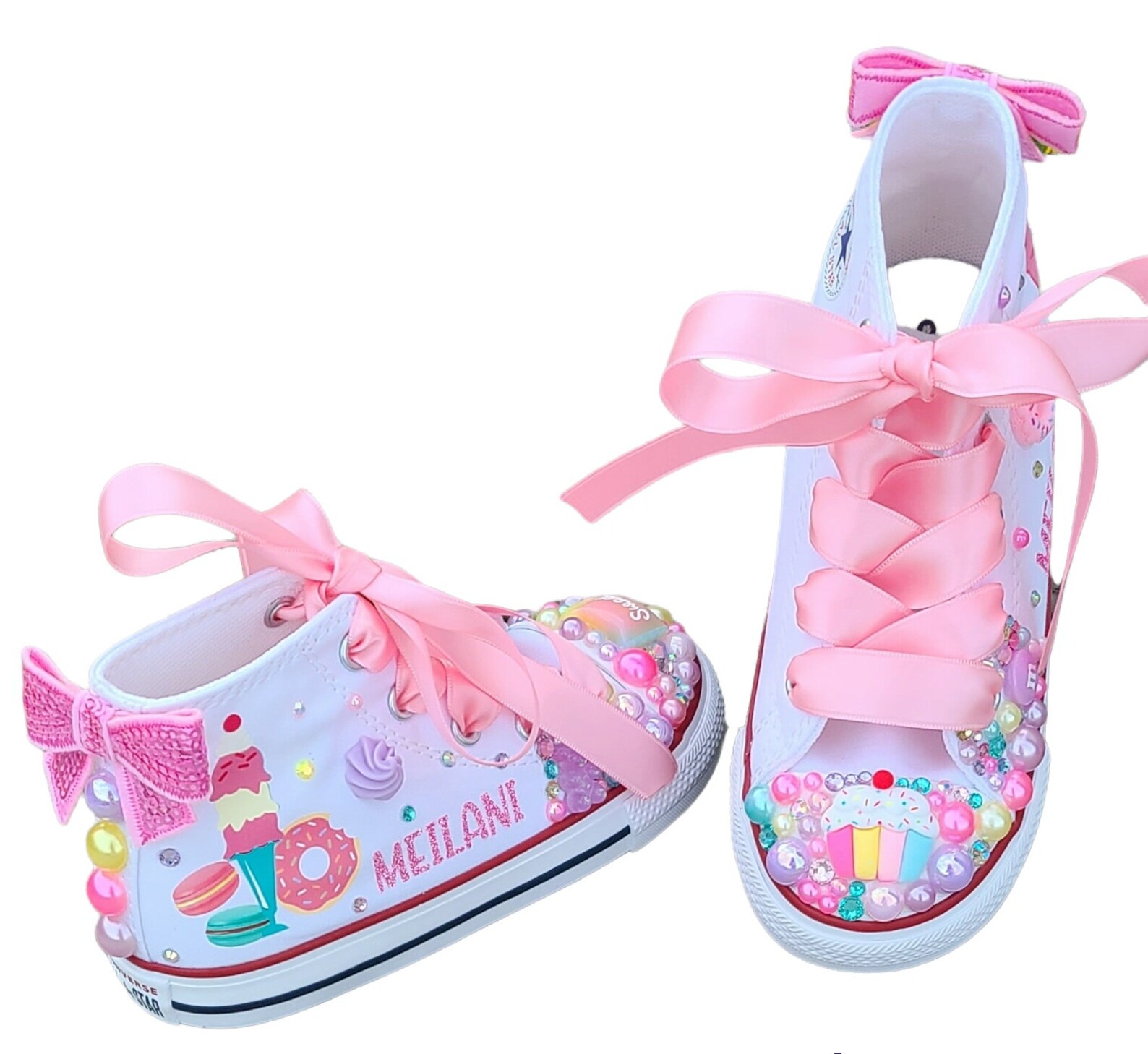 Sweet One Donut Converse, Personalized Sweets Donut Ice Cream Sneakers ...