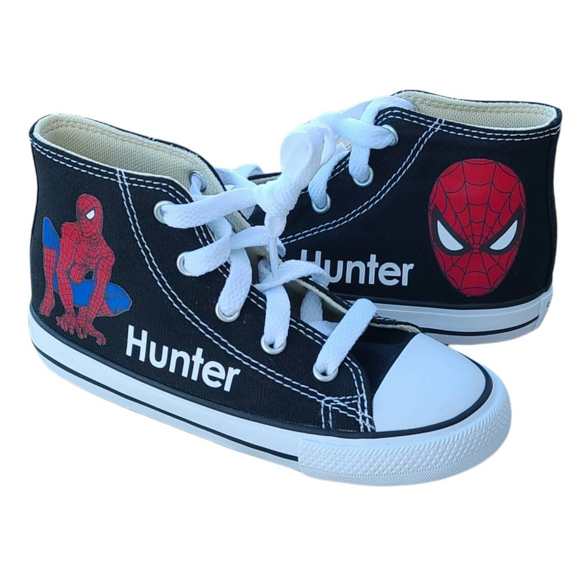 Spiderman Converse Personalized Sneakers High Tops Boys - Etsy