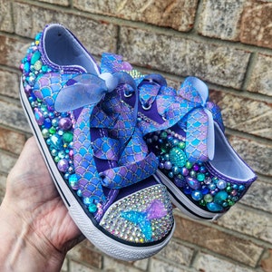 Purple Mermaid Converse, Genuine Converse Low Top Purple Sneakers, Many ...