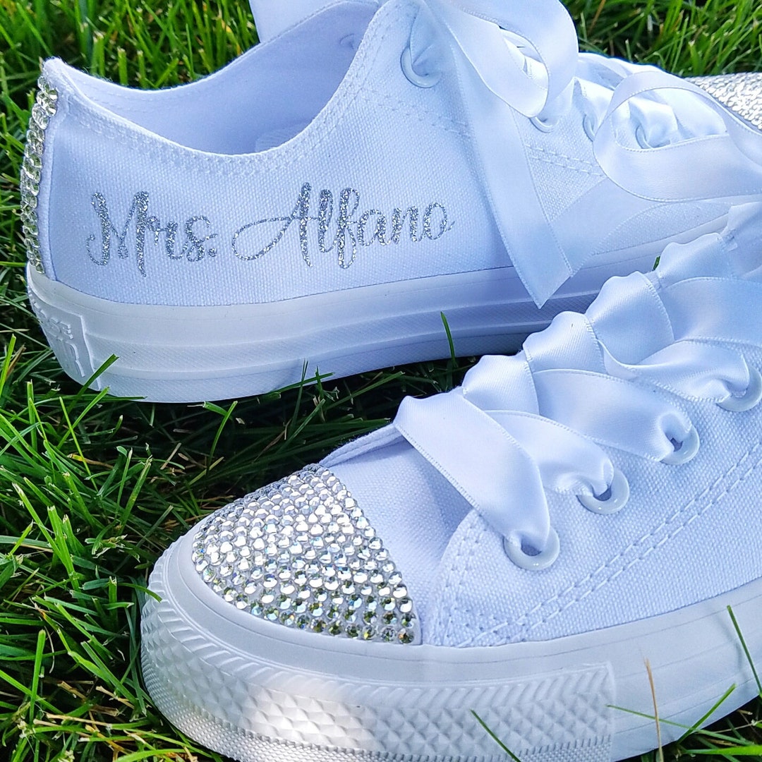 Custom Wedding Converse Converse for Bride Choose Your Color Bling ...